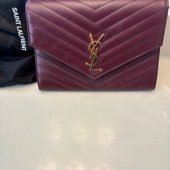Yves Saint Laurent | Bags | Ysl New Pouch Bag Burgundy | Poshmark